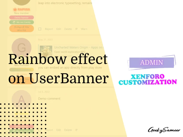 Add Rainbow animation to the user banner in Xenforo - GeekySameer